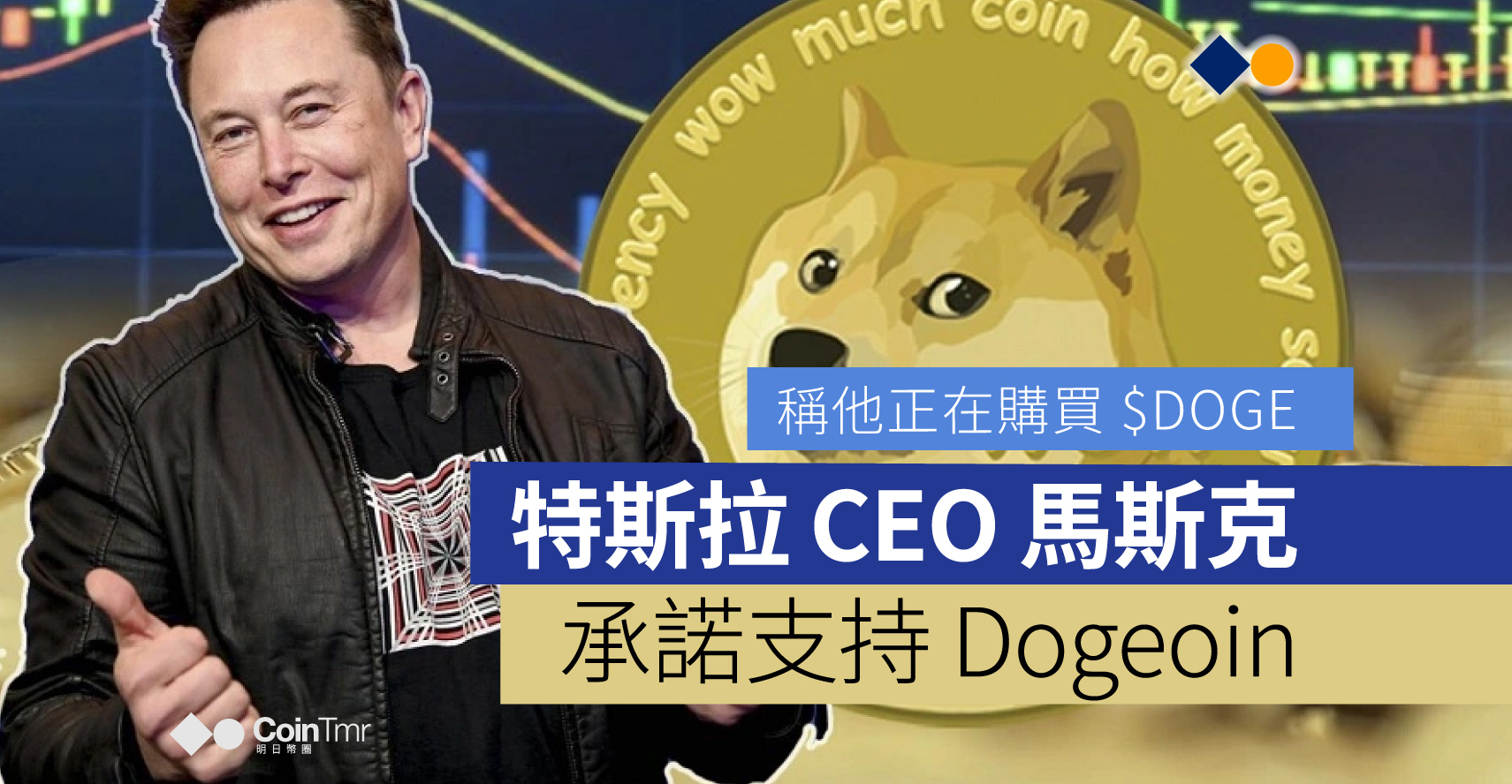 特斯拉 CEO 馬斯克承諾支持 Dogeoin，稱他正在購買 $DOGE - CoinTmr《明日幣圈》